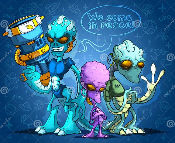 Alien invaders stock vector. Illustration of extraterrestrial - 50045742