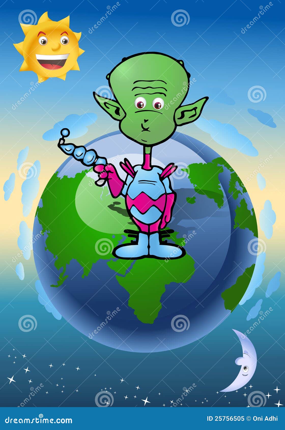 Alien invasion on earth stock illustration. Illustration of outer ...