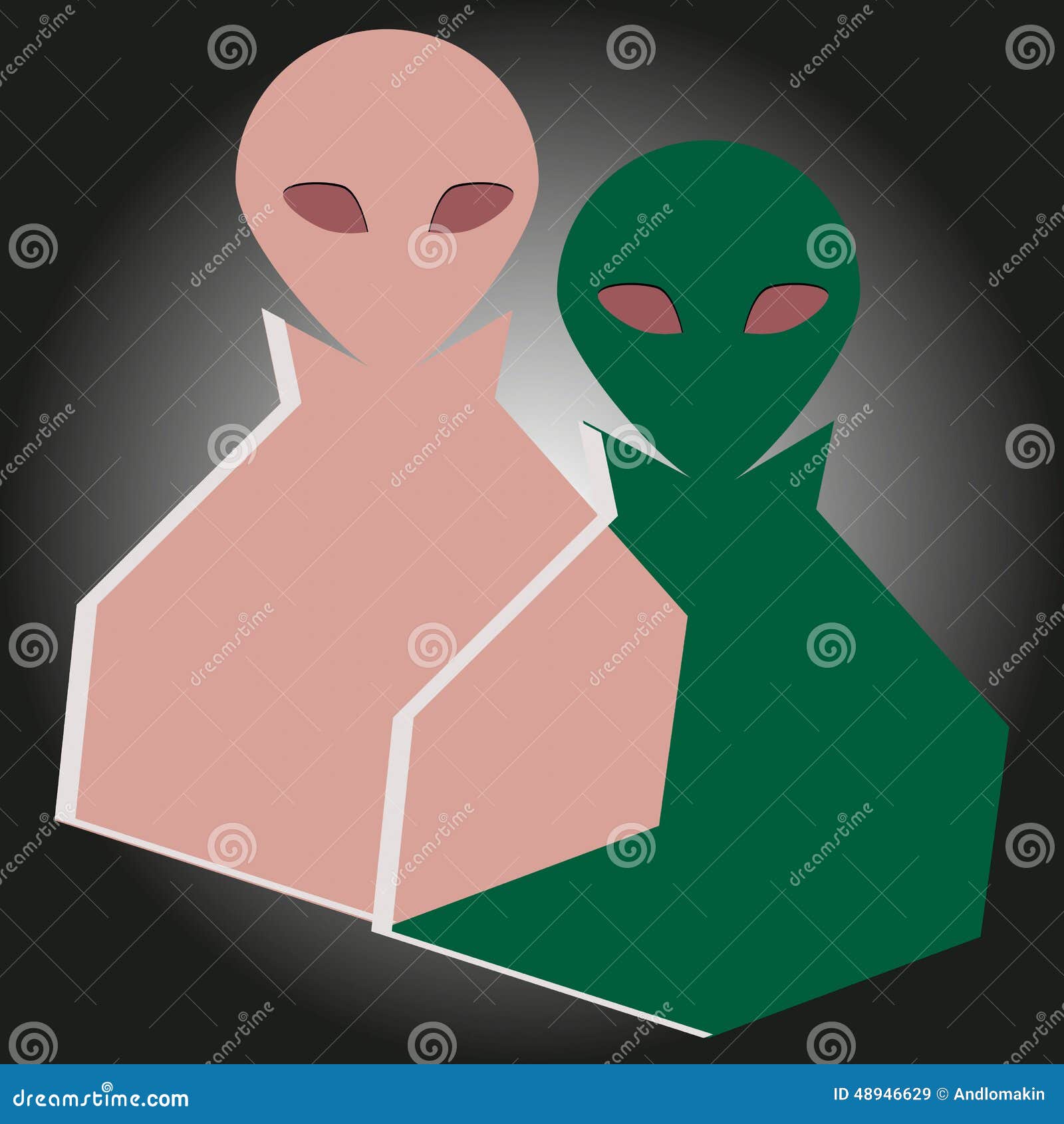 Alien invasion figures stock vector. Illustration of black - 48946629