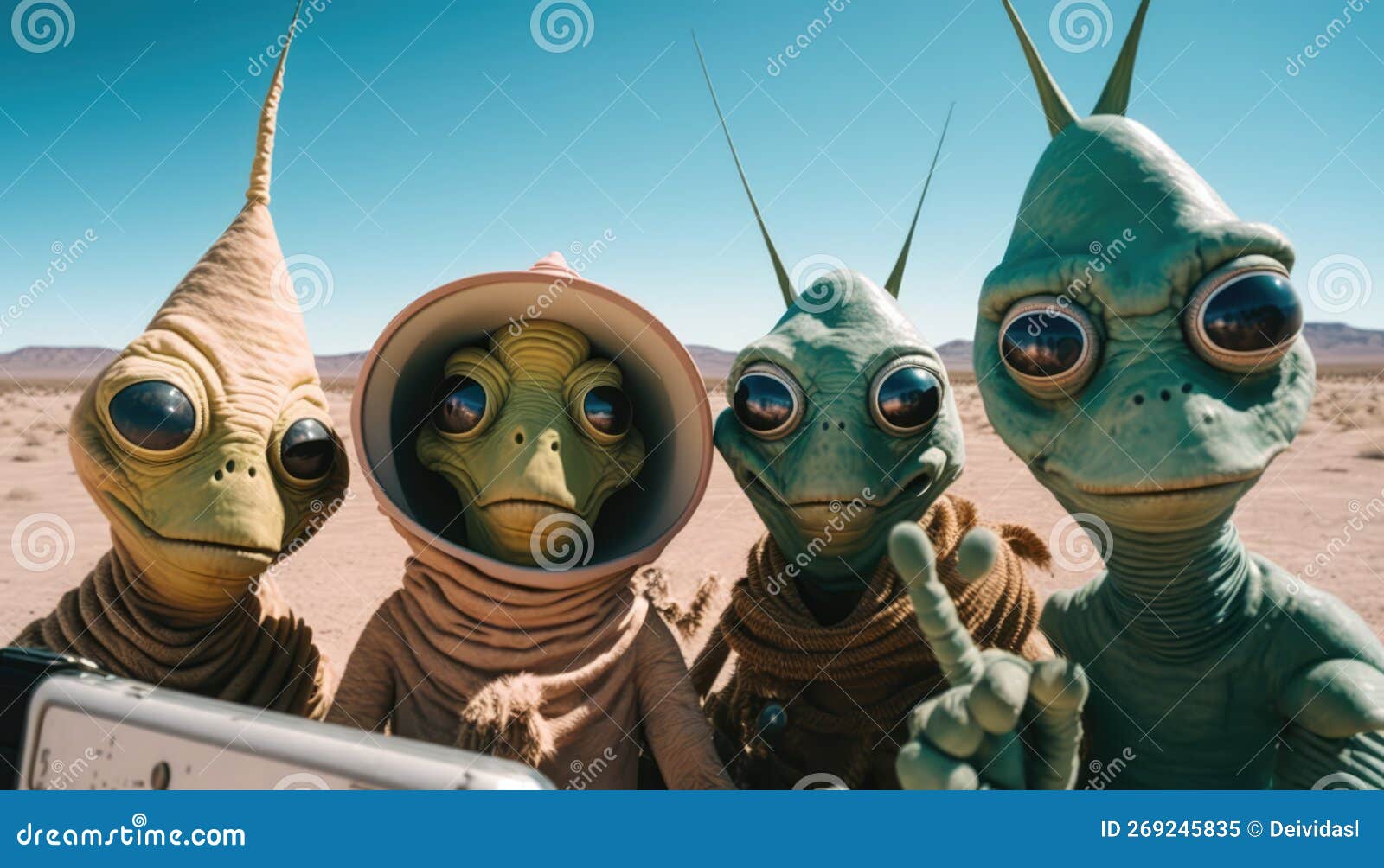 Group Of Aliens Playing A Musical Concert Using Instruments Made ...