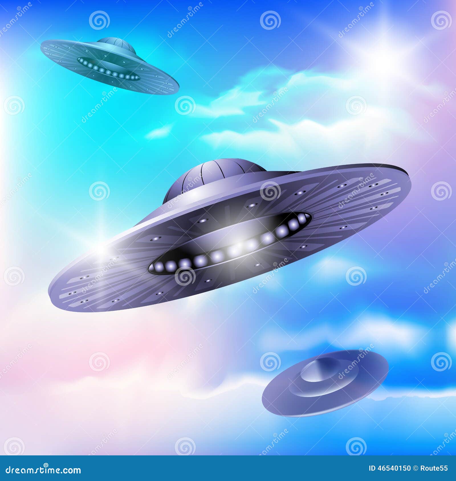 Alien invasion stock vector. Illustration of area, flying - 46540150