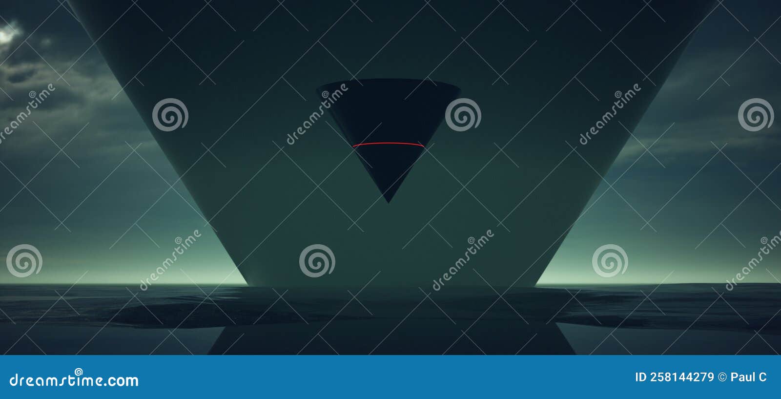 Alien Inverted Cone Shape Probe Droid AI Robot Black Red Sci Fi Horror ...