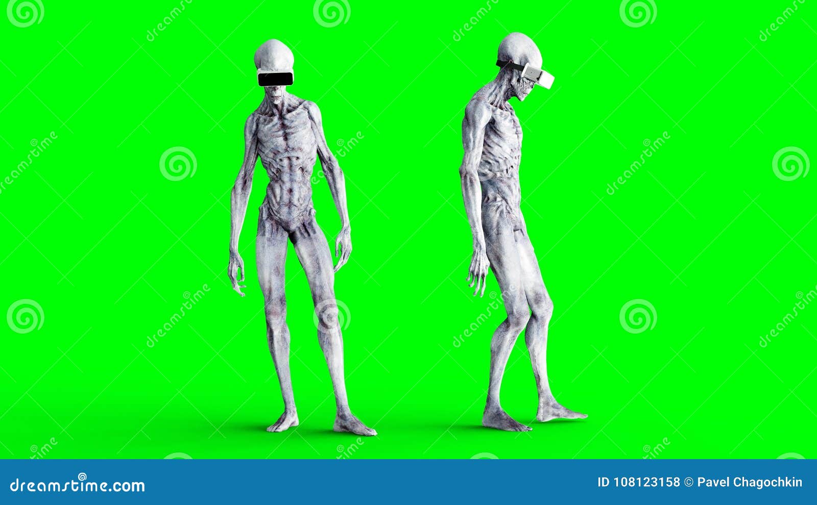 Alien Isolate on Green Screen. UFO Concept. Realistic 3d Rendering ...
