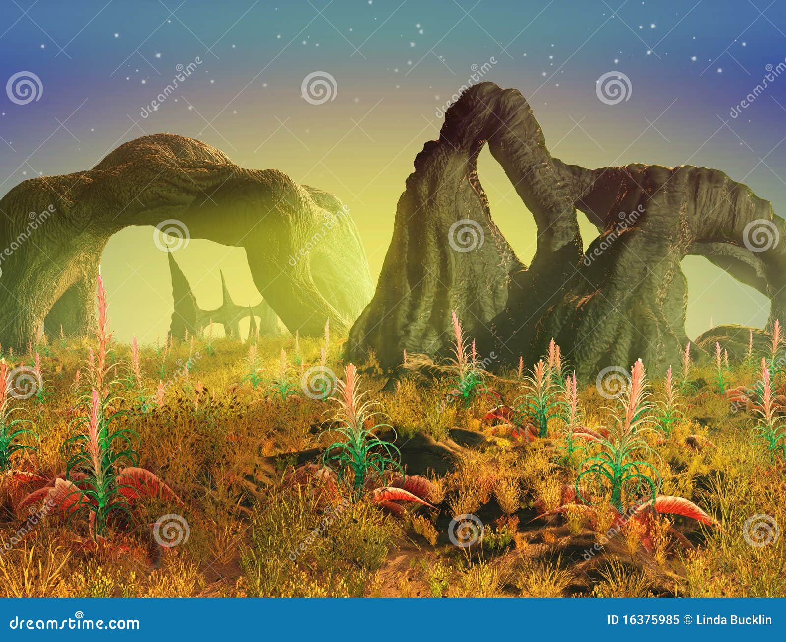 Alien Landscape stock illustration. Illustration of scifi - 16375985