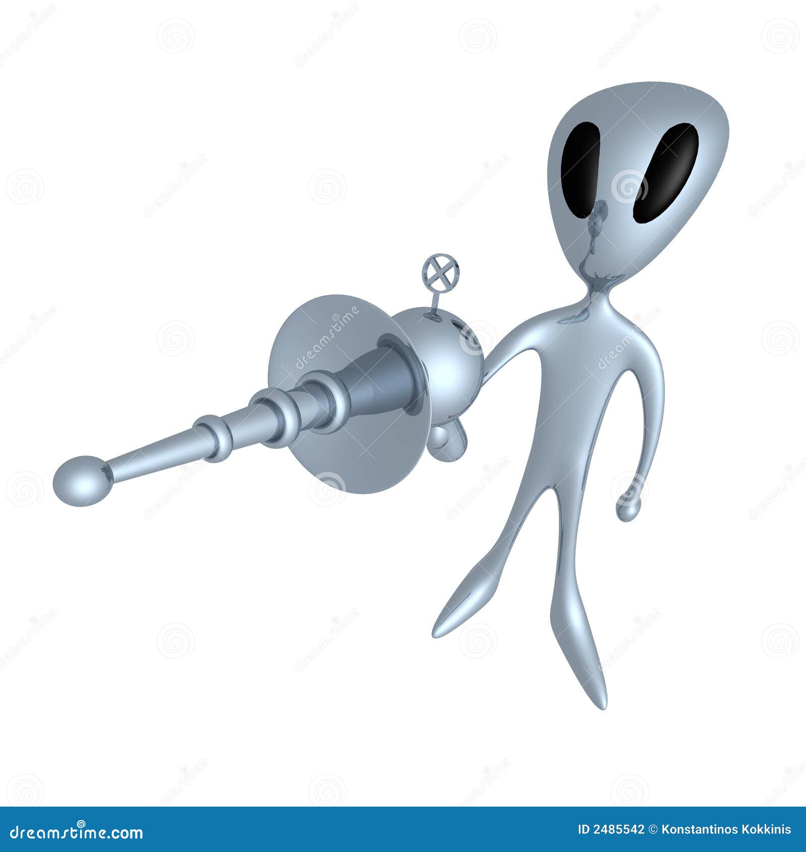 Alien with Lasergun stock illustration. Illustration of laser - 2485542