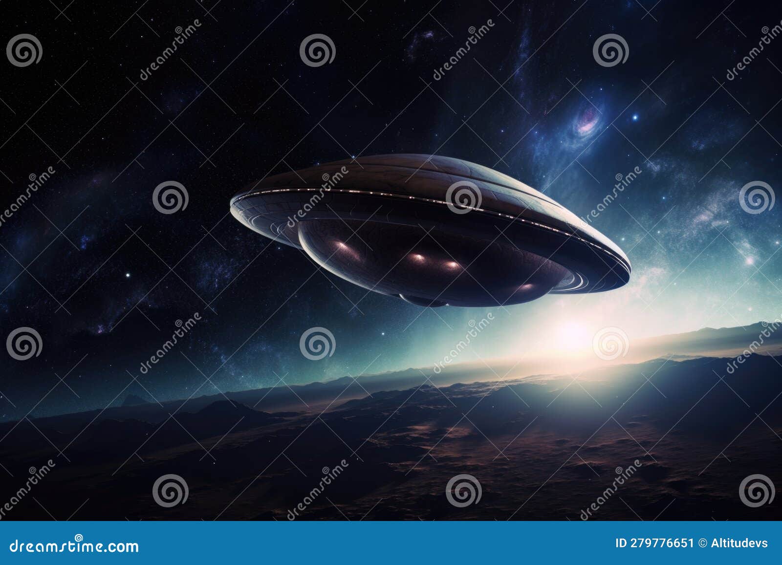Alien Life Form Floating in Space, with View of Distant Planets and ...
