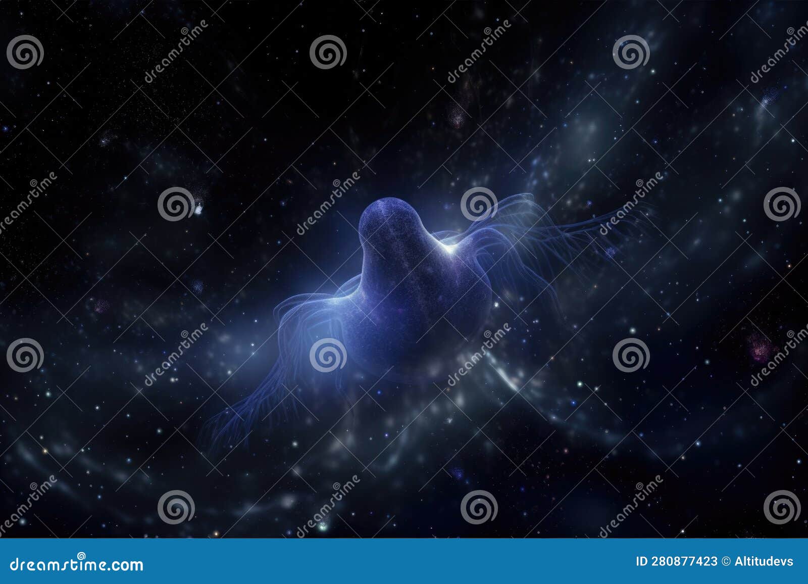 Alien Life Form, Floating in the Void of Space, Surrounded by Stars ...