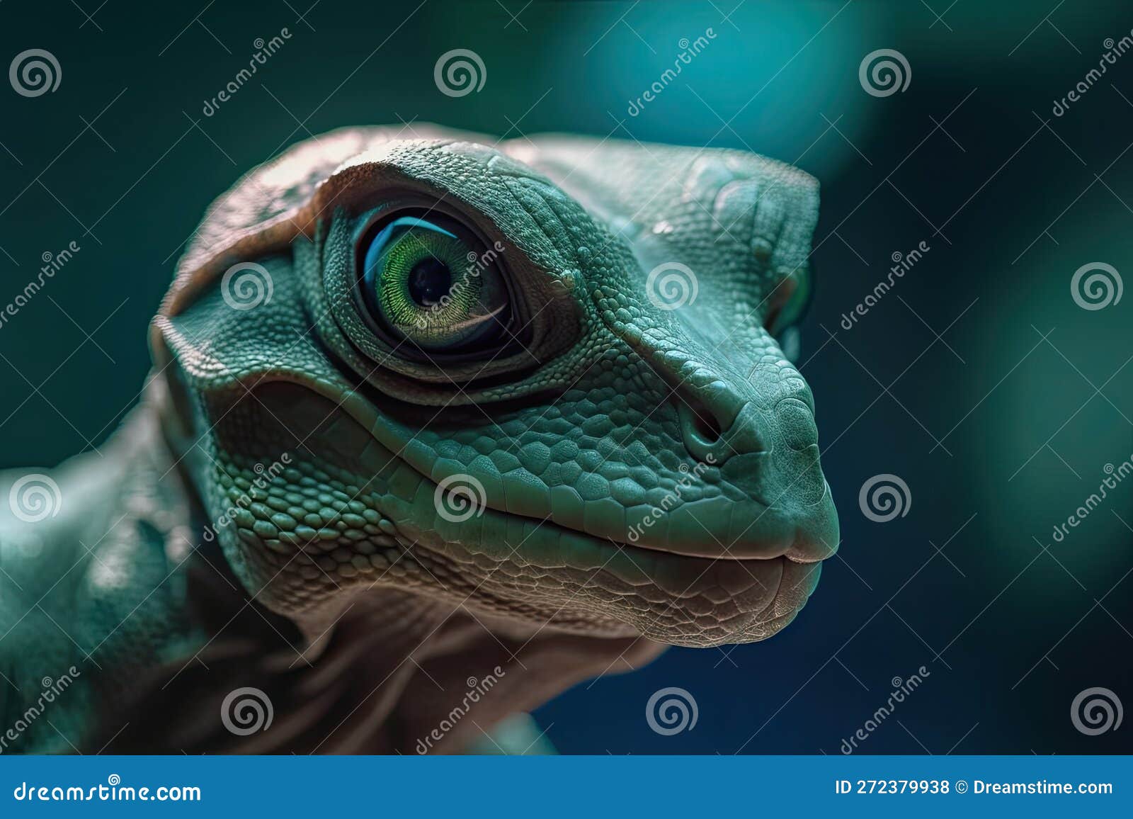 Alien Like Lizard Portrait Close Up. Generative AI Stock Illustration ...