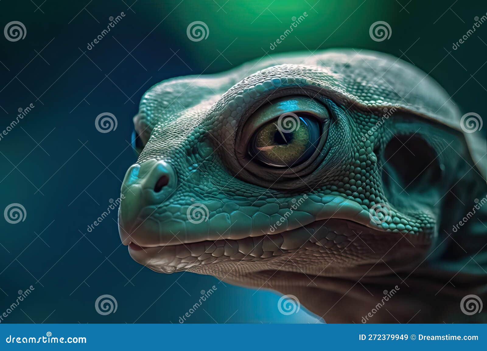 Alien Like Lizard Portrait Close Up. Generative AI Stock Illustration ...