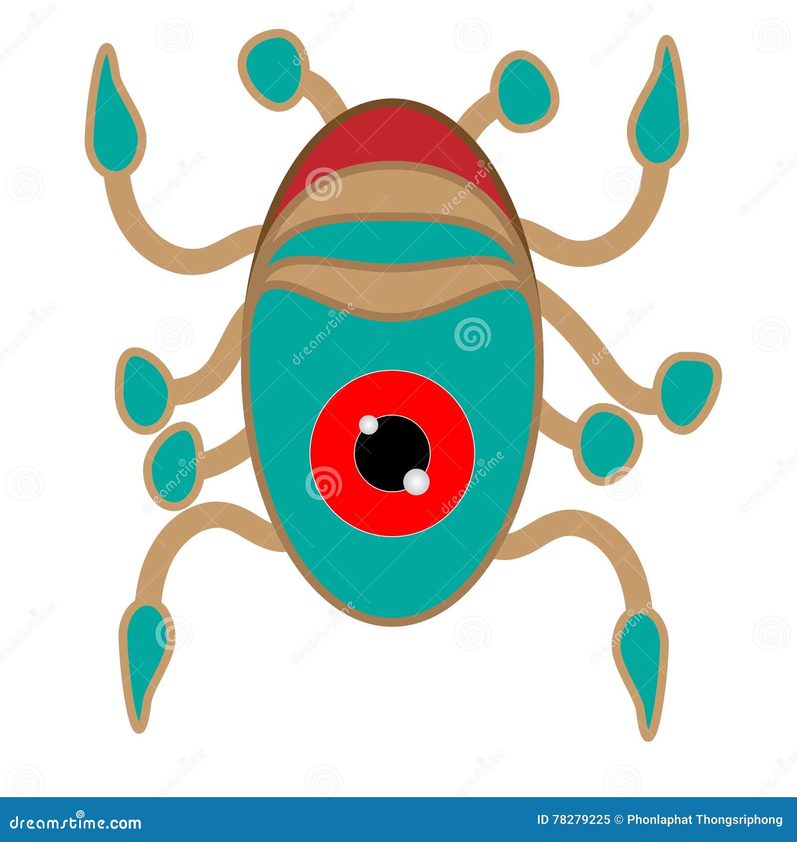 Alien-like Worms, Crabs, Squid, Vector Design Elements. Stock Vector ...
