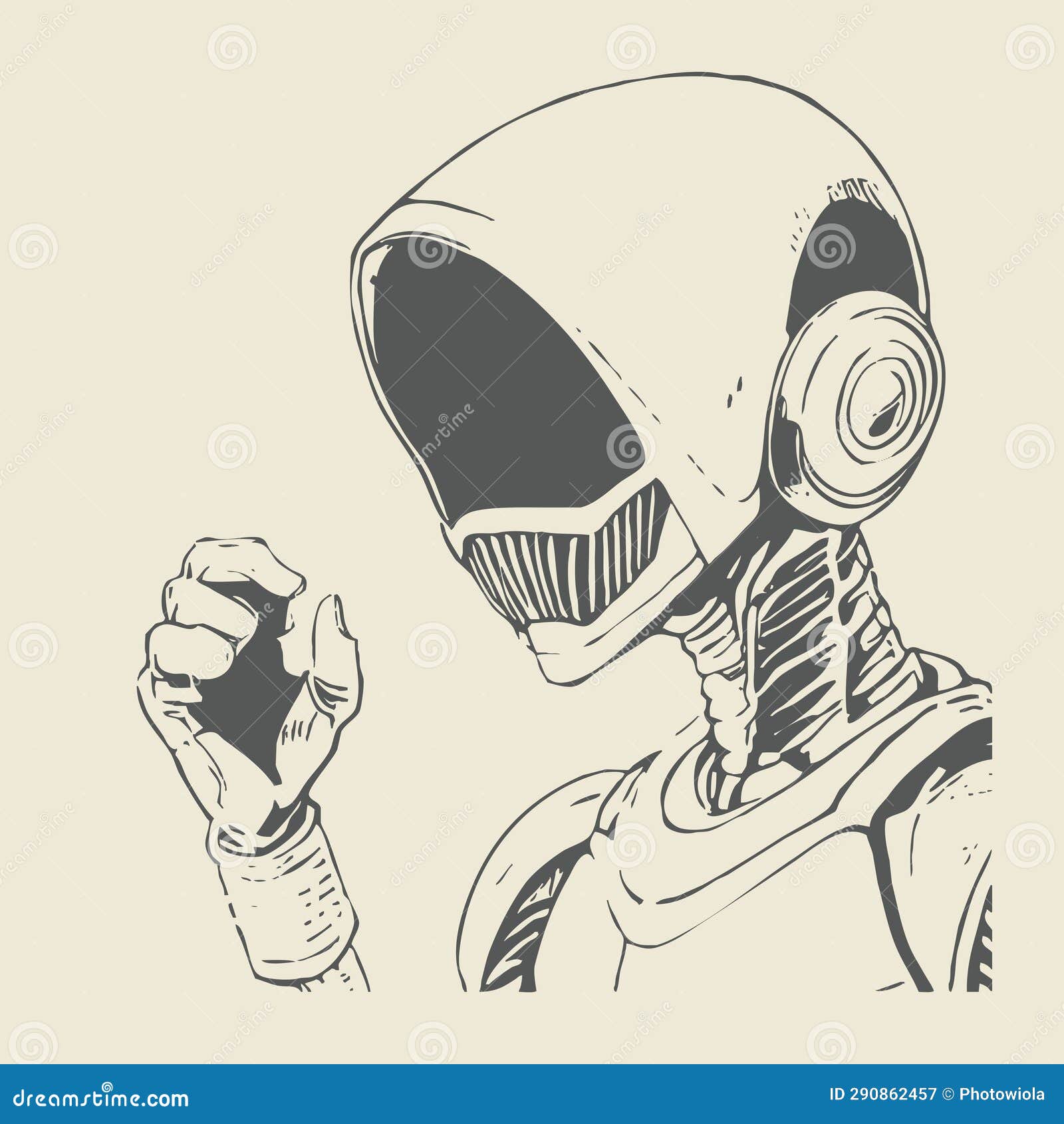 Alien. Line Art. Print for T-shirts, Tattoo Design, Pattern for Covers ...