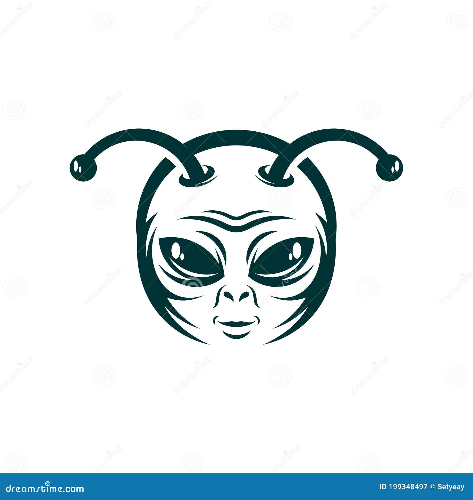 Alien Logo Design Vector Illustration, Alien Design Template Stock ...