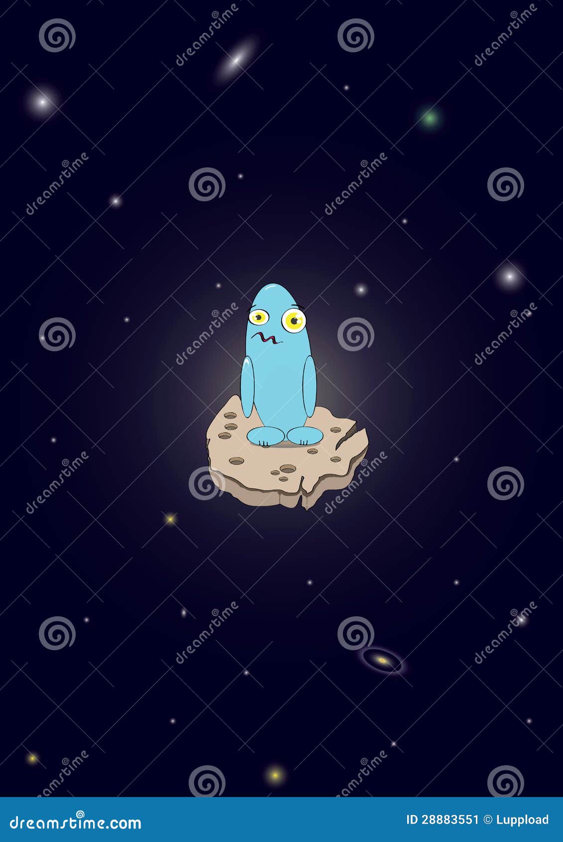 Alien Lost In Space Sad Monster Cartoon Vector | CartoonDealer.com ...