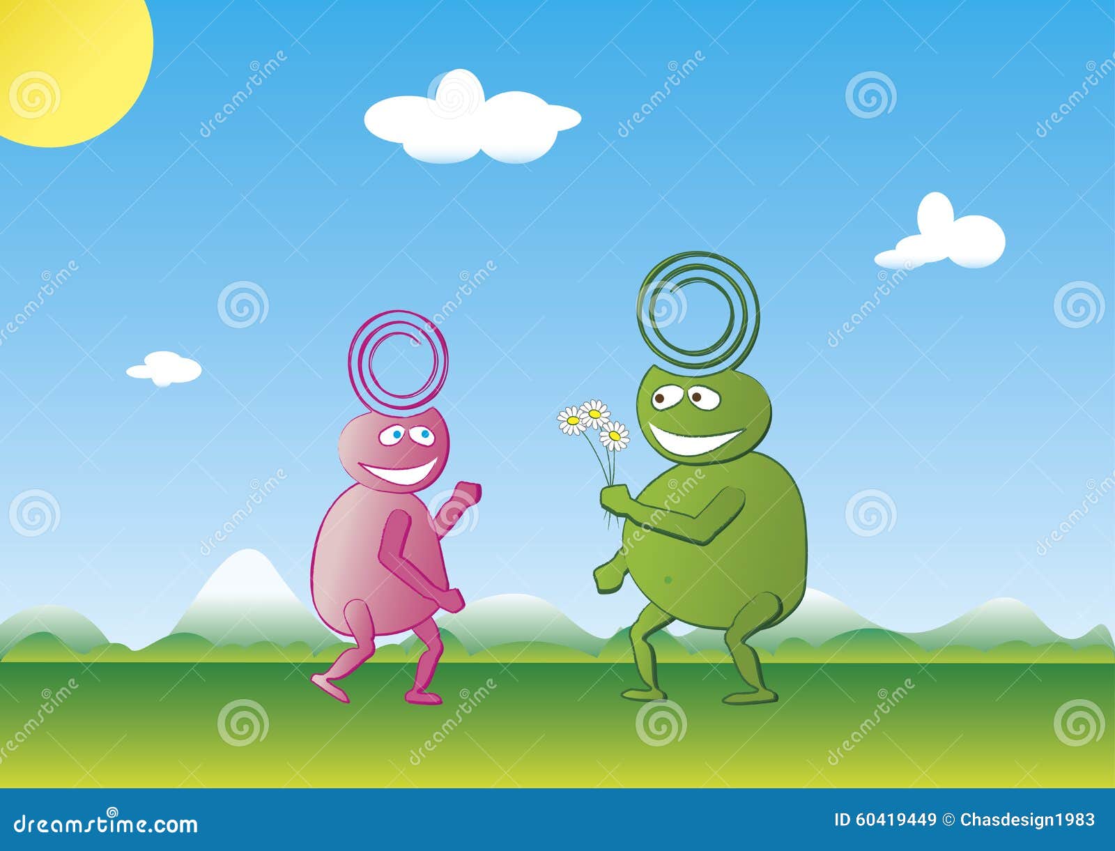 Alien love stock illustration. Illustration of funny - 60419449