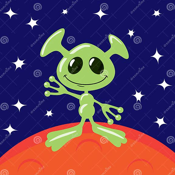 Alien on Mars stock vector. Illustration of friendship - 26811470