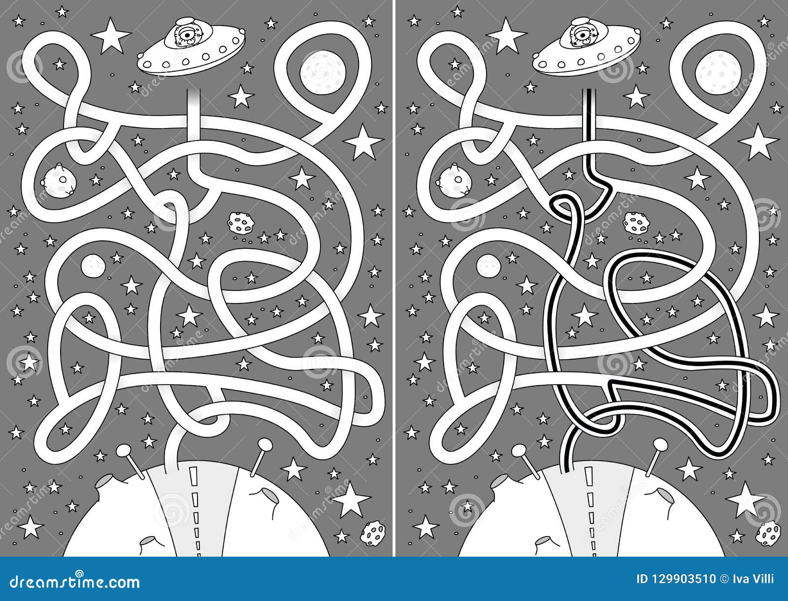 Alien maze stock vector. Illustration of composition - 129903510