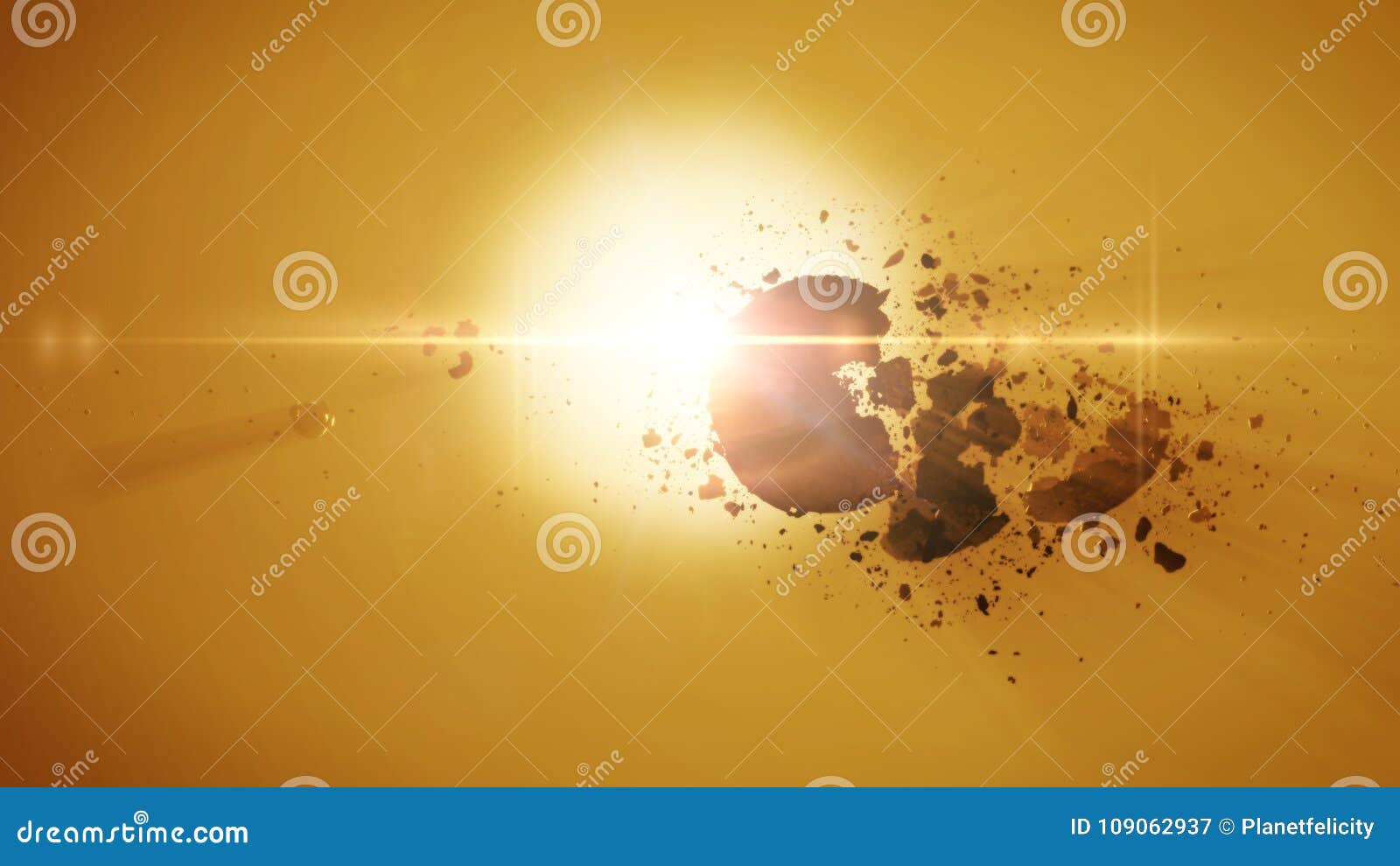 Alien Mega Structure, Dyson Sphere Around A Distant Blue Star In Front ...