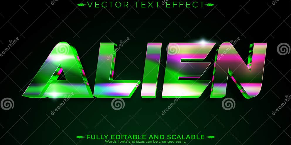 Alien Metallic Text Effect, Editable Scary and Evil Text Style Stock ...