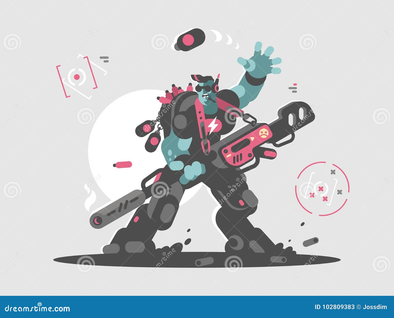 Alien military invader stock vector. Illustration of action - 102809383