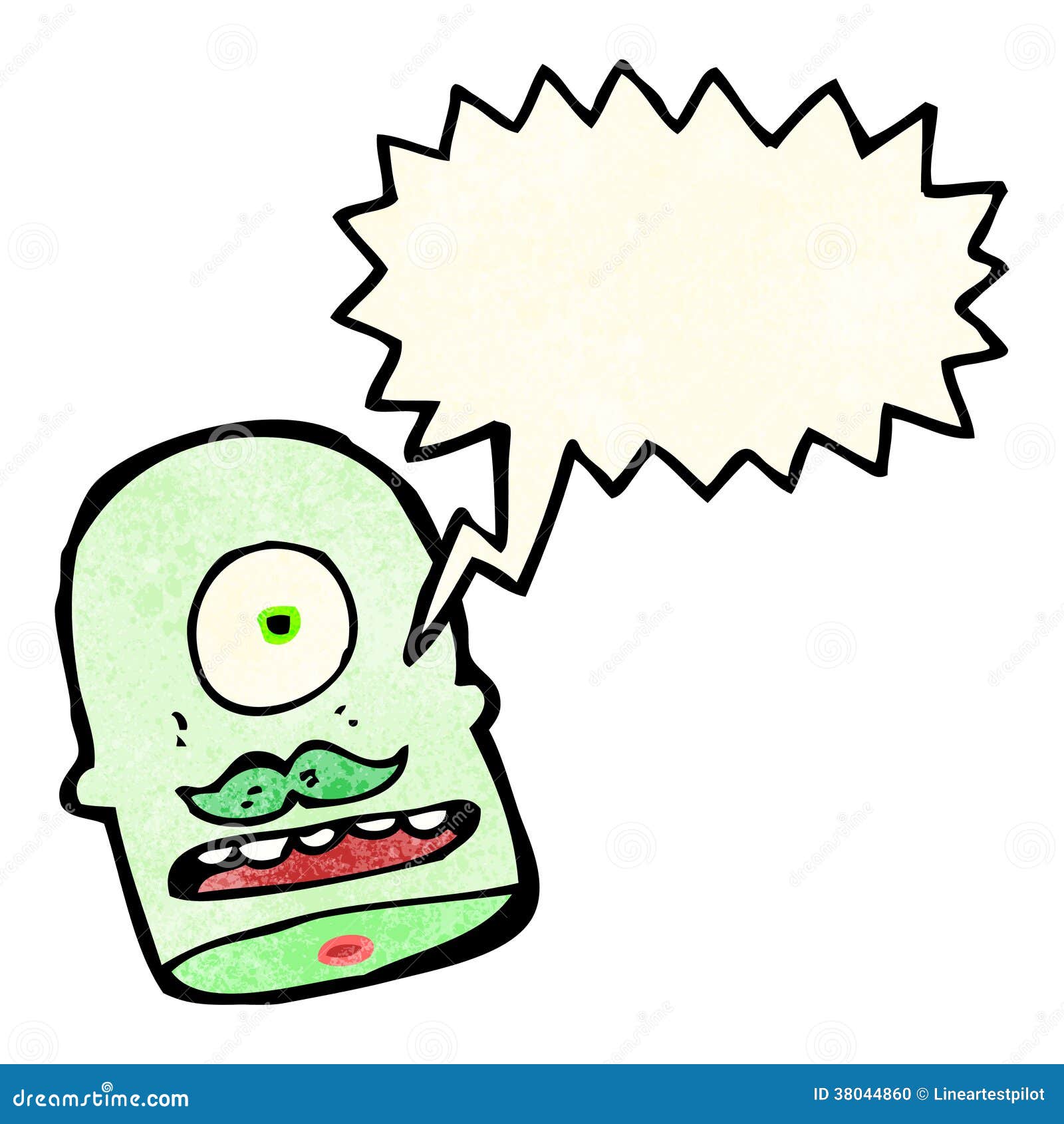 Alien monster head cartoon stock vector. Illustration of hand - 38044860