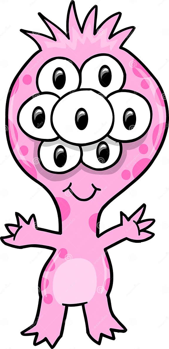 Alien Monster Vector Illustration Stock Vector - Illustration of ...