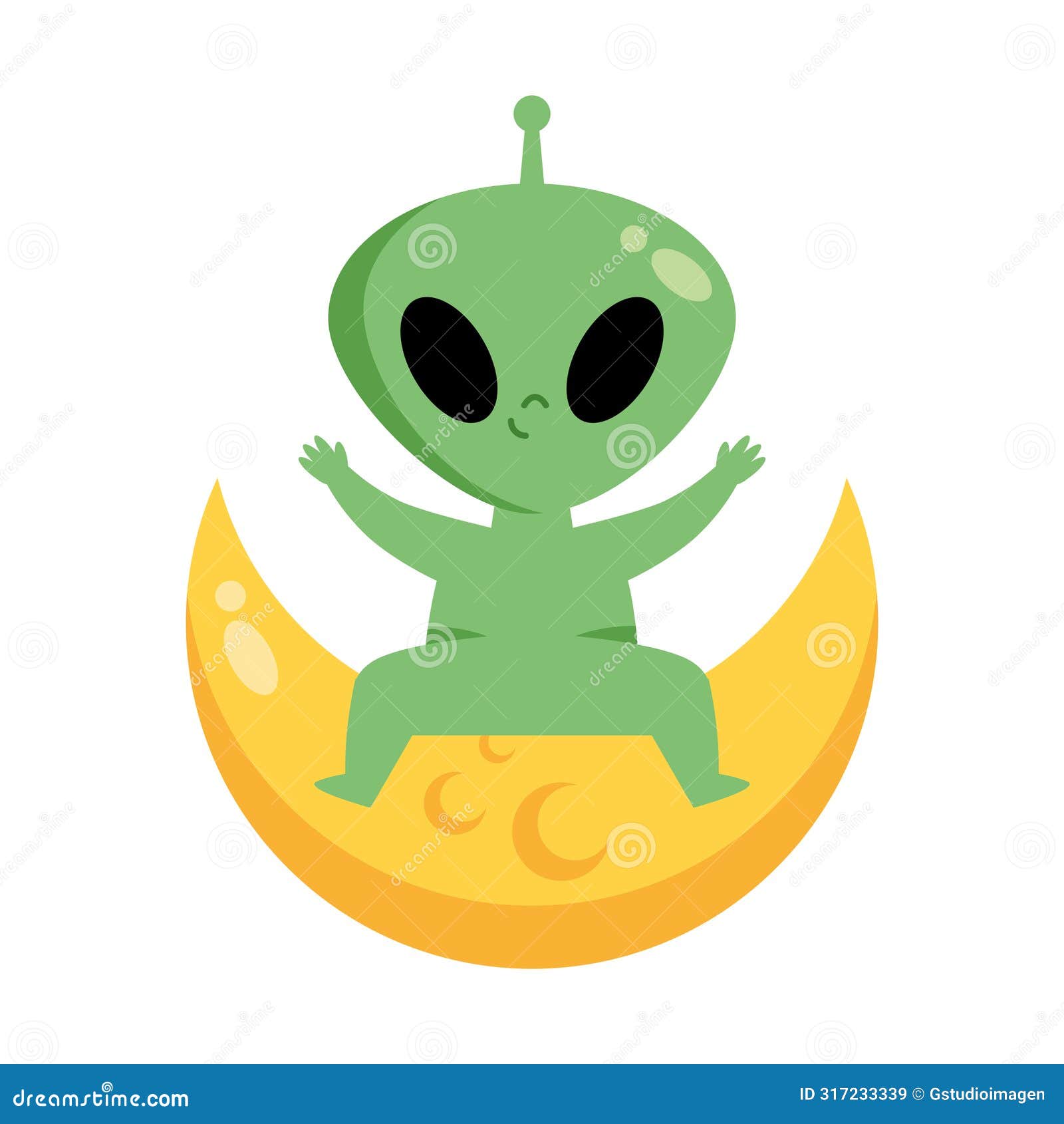 Alien and moon design stock vector. Illustration of universe - 317233339