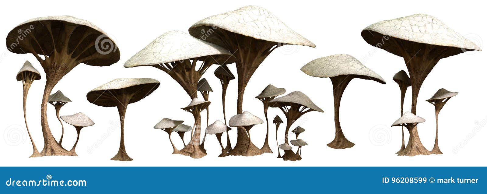 Alien mushrooms stock illustration. Illustration of mushrooms - 96208599