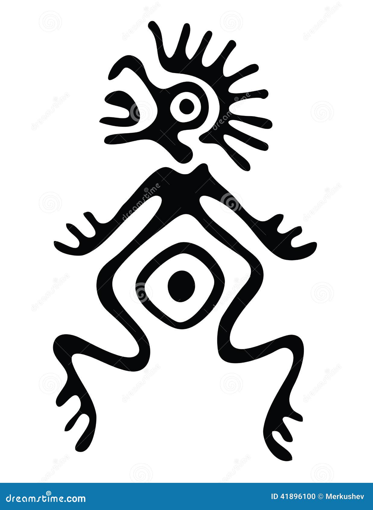 Alien in Native Style, Vector Illustration Stock Vector - Illustration ...