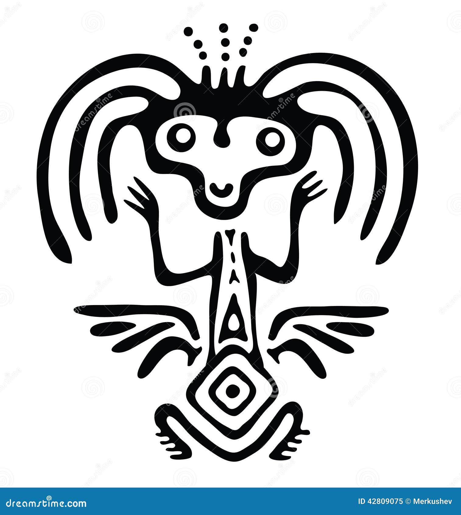 Alien in Native Style, Vector Illustration Stock Vector - Illustration ...