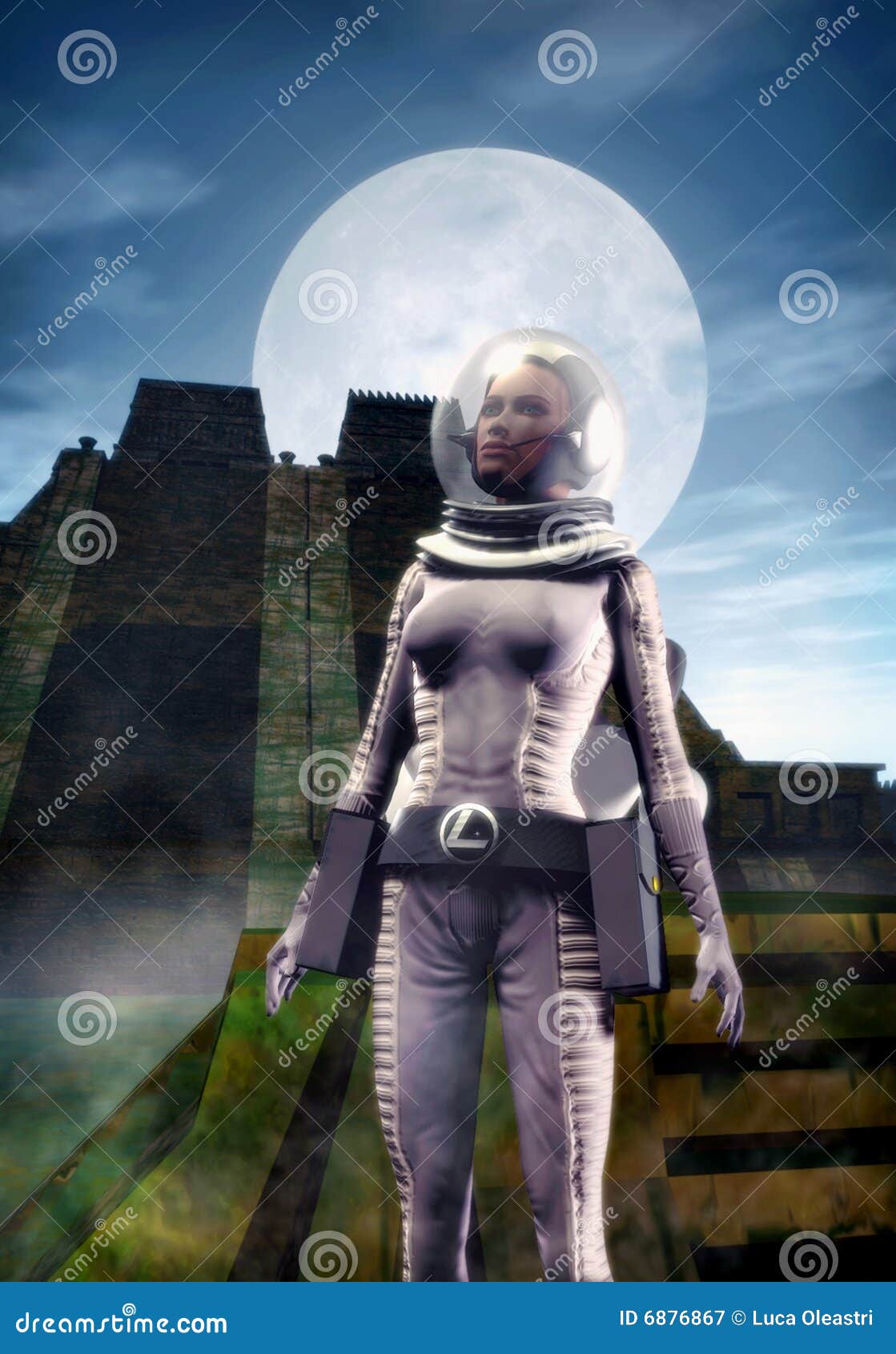 Alien night stock illustration. Illustration of female - 6876867