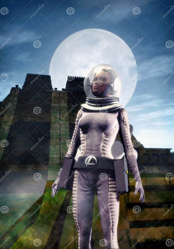 Alien night stock illustration. Illustration of female - 6876867