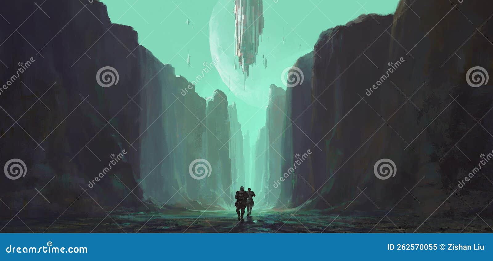 Alien Boy Scout Character With Two Flashlights Colorful Vector ...