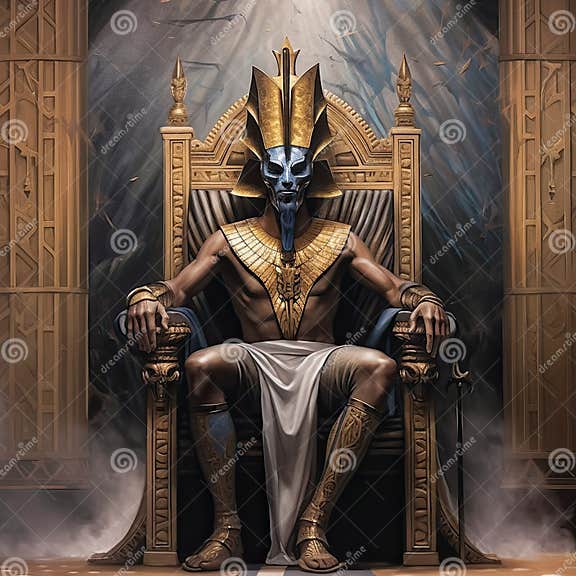 Alien Pharaoh on a Throne Ruling. Stock Illustration - Illustration of ...