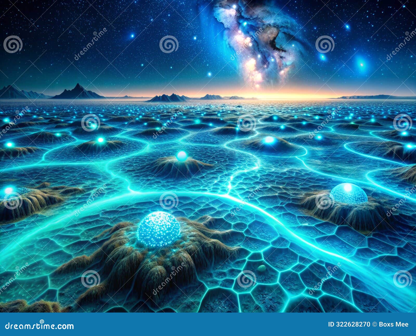 Alien Planet - 3D Rendered Computer Artwork. Underwater World ...