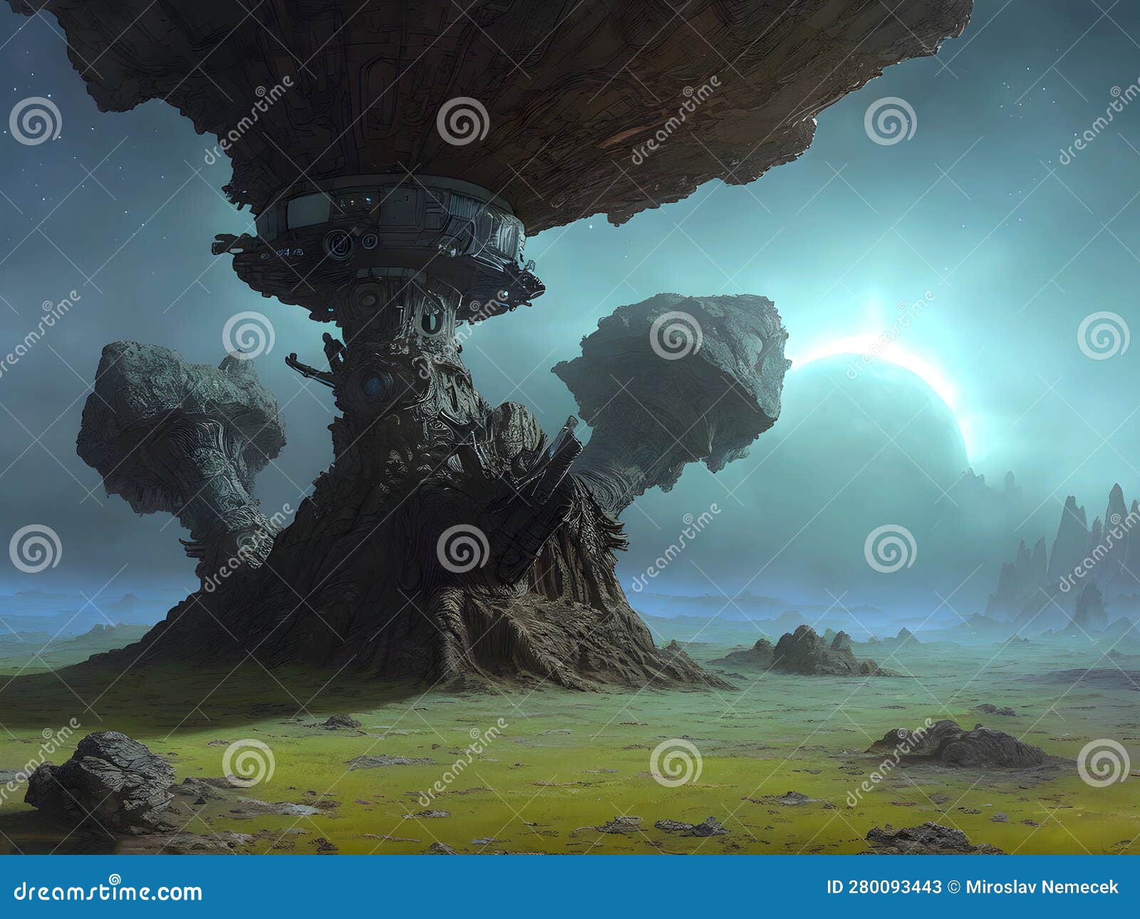 Alien Planet, Generative AI Illustration Stock Illustration ...