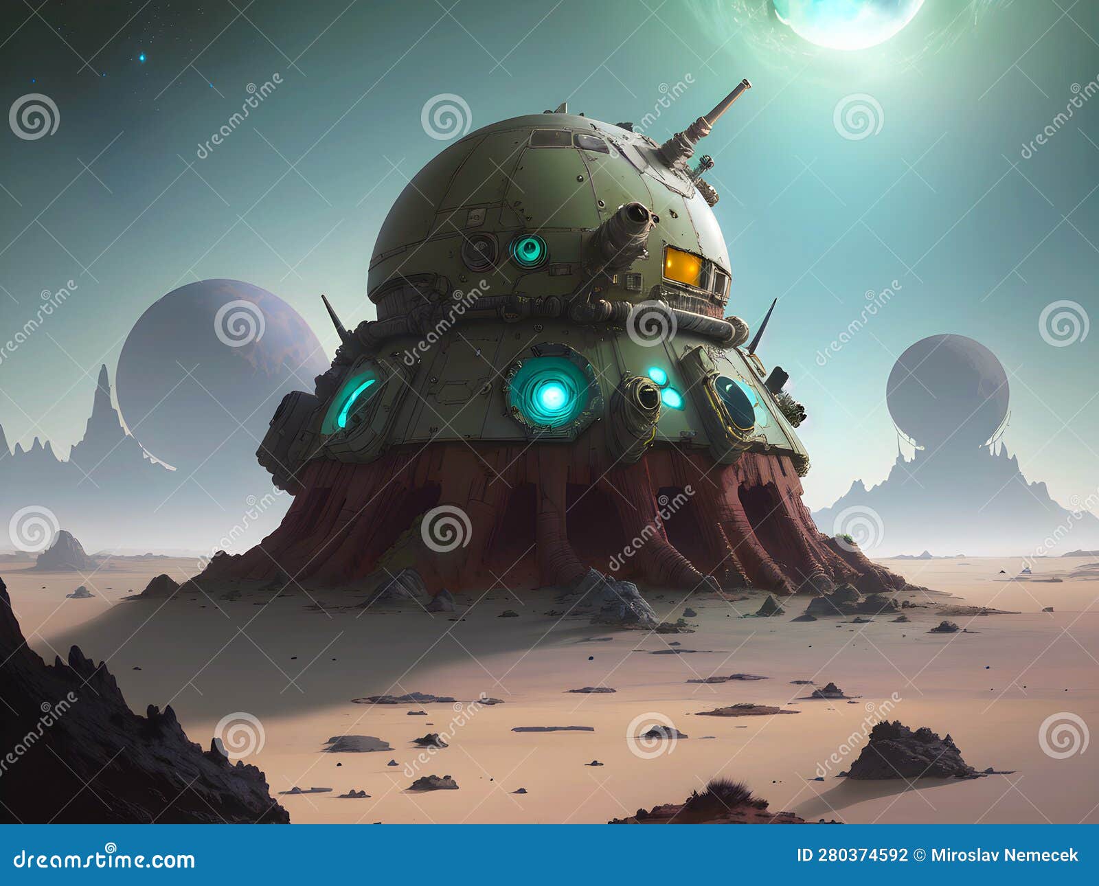 Alien Planet, Generative AI Illustration Stock Illustration ...