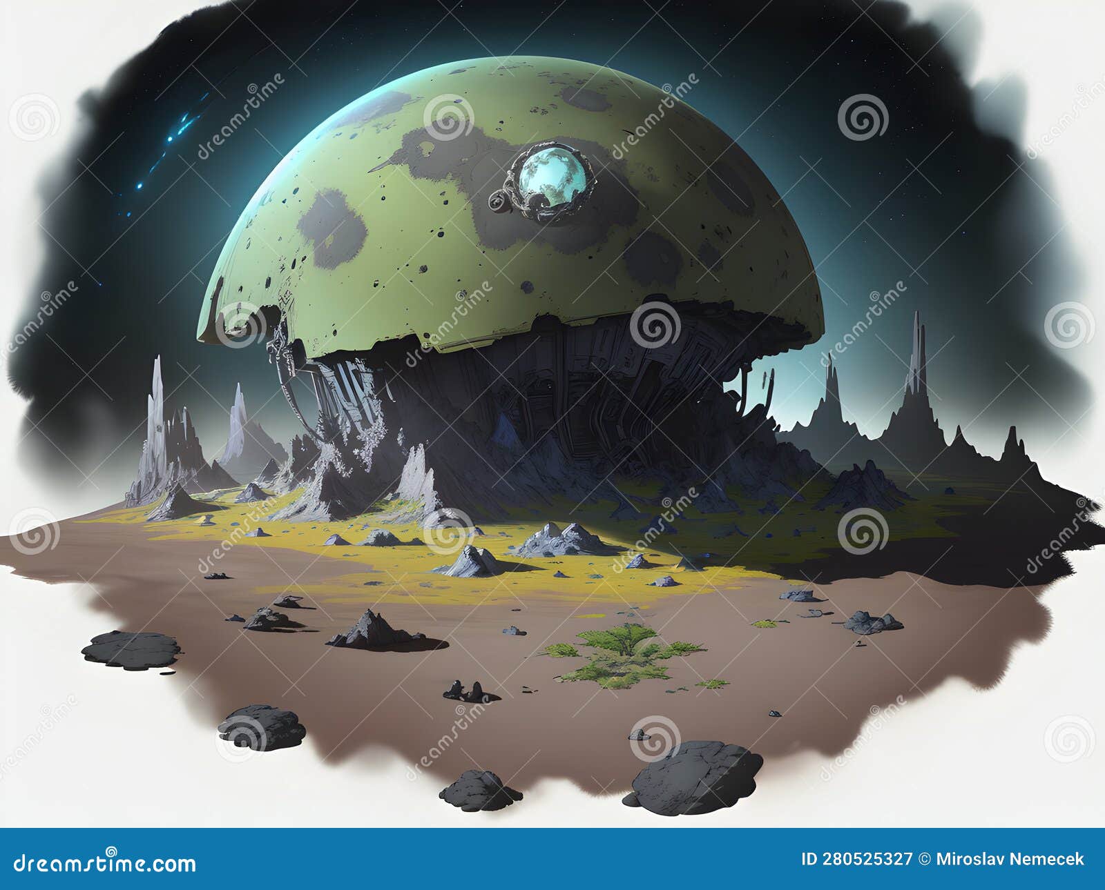 Alien Planet, Generative AI Illustration Stock Illustration ...