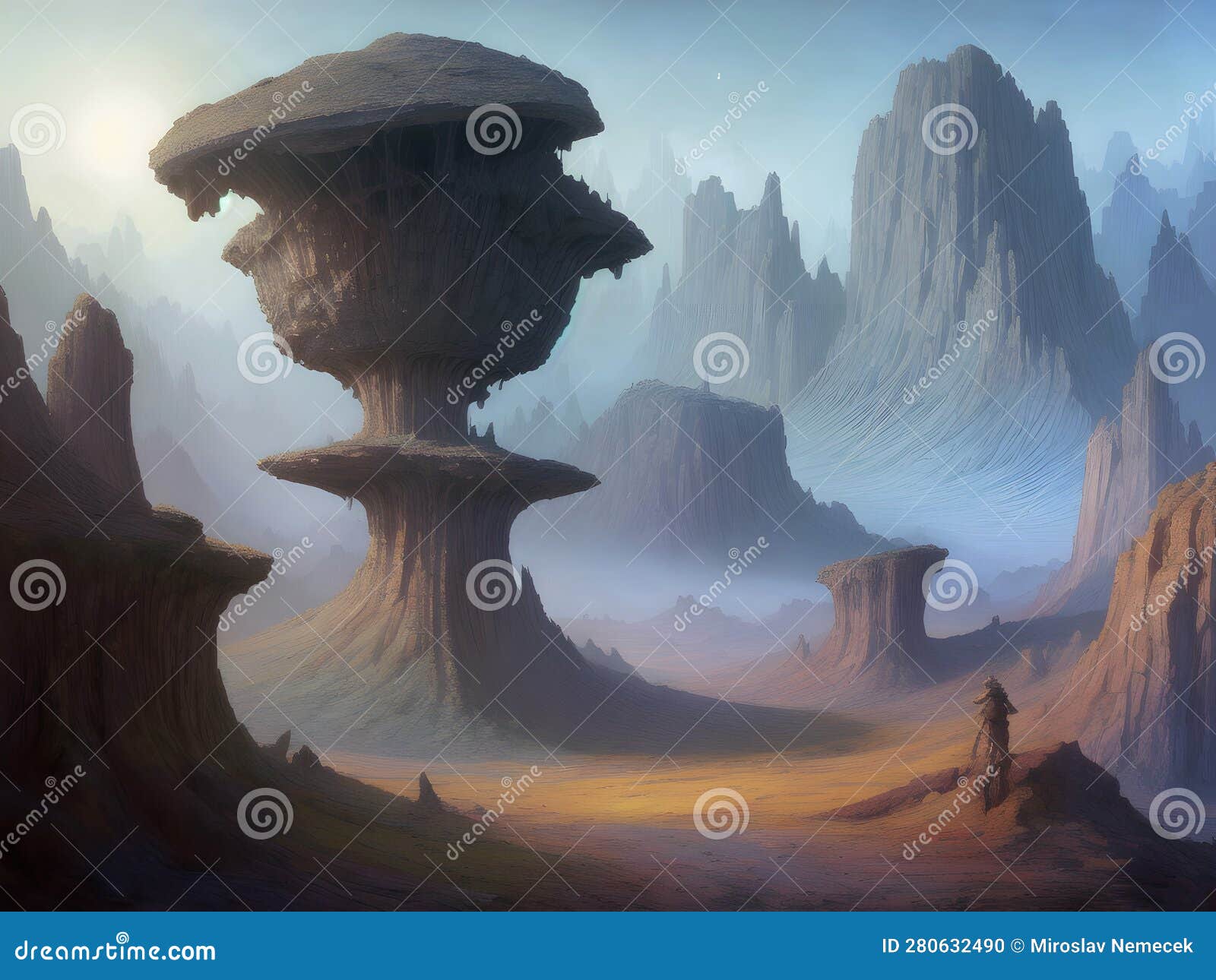 Alien Planet, Generative AI Illustration Stock Illustration ...