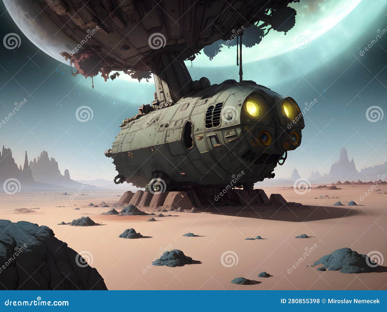 Alien Planet, Generative AI Illustration Stock Illustration ...