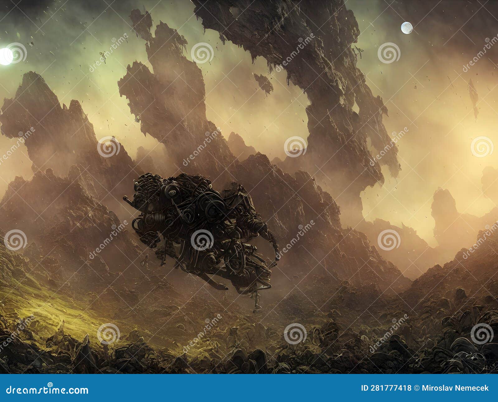Alien Planet, Generative AI Illustration Stock Illustration ...