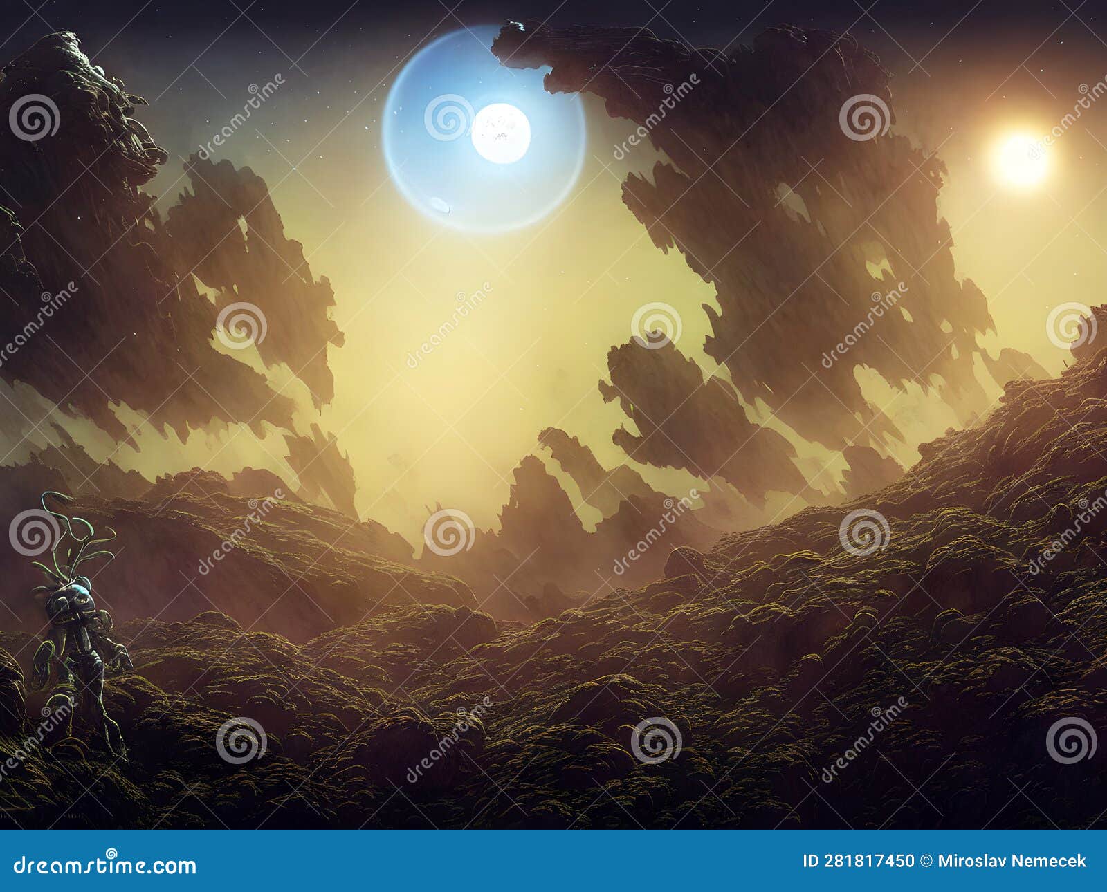 Alien Planet, Generative AI Illustration Stock Illustration ...