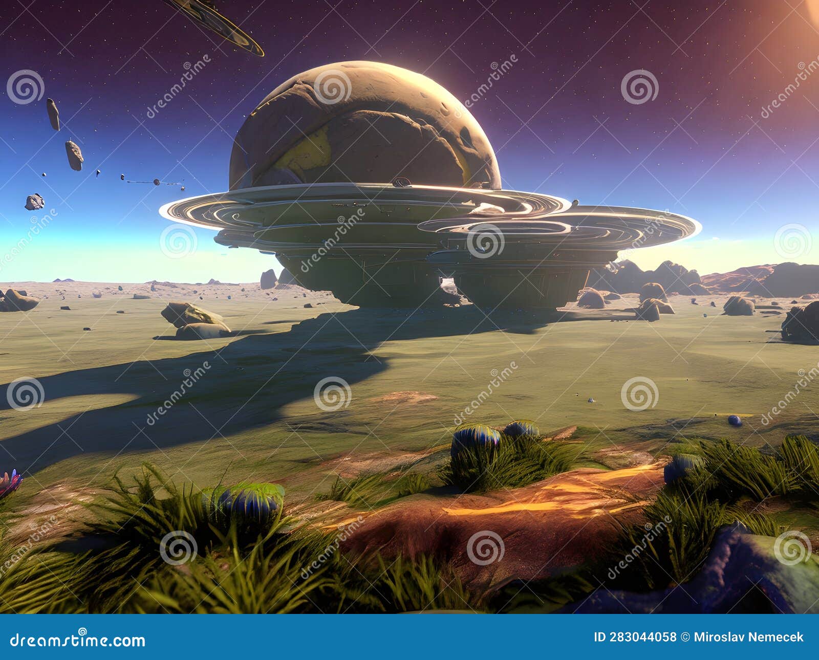 Alien Planet, Generative AI Illustration Stock Illustration ...