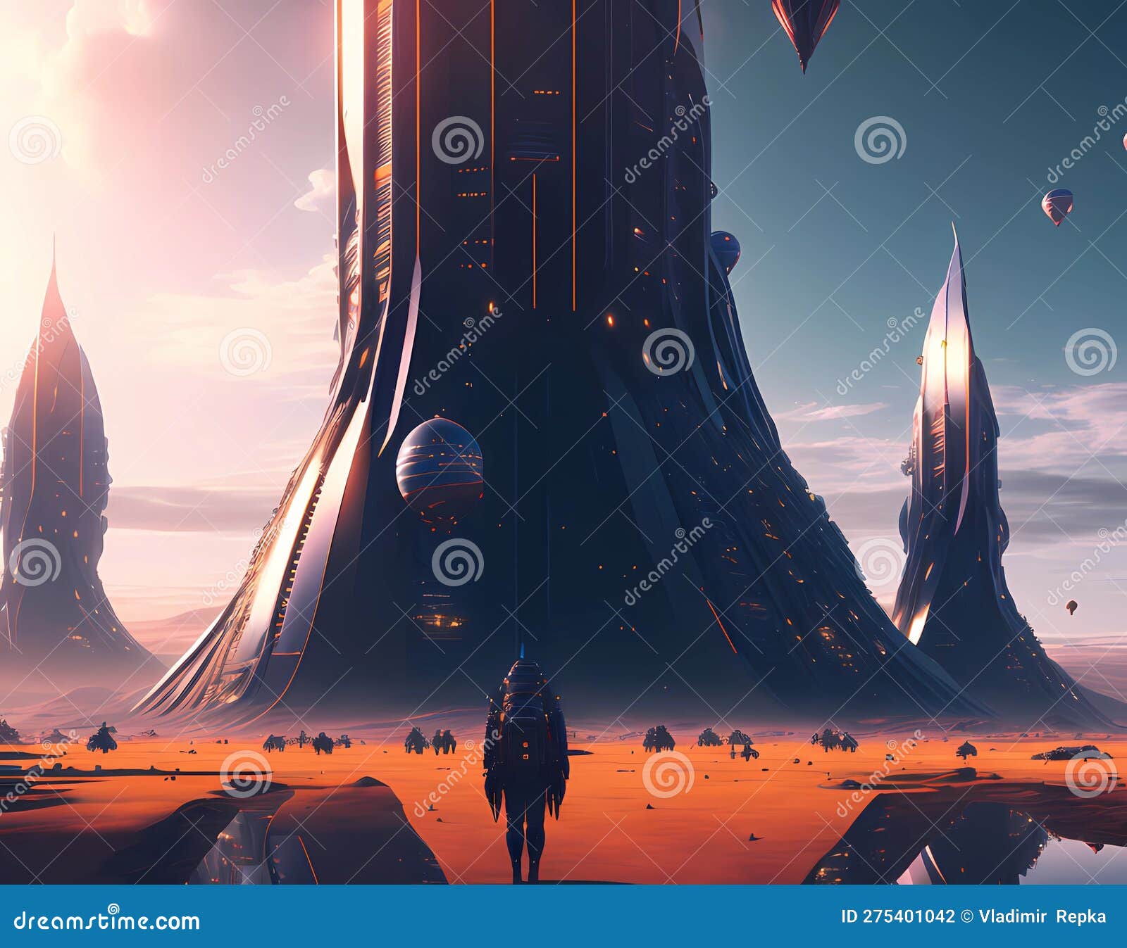 On an Alien Planet- AI-generated Art Stock Illustration - Illustration ...