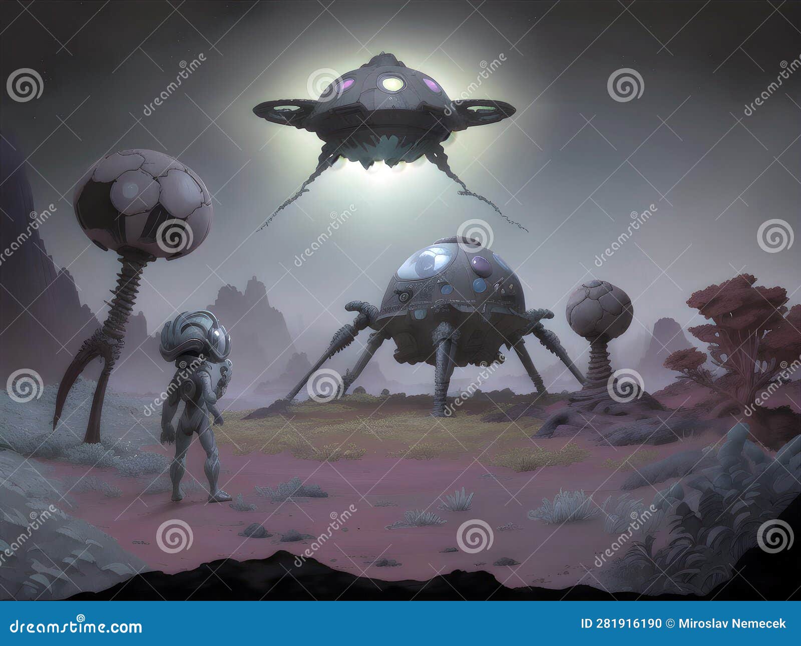 Alien Planet, Generative AI Illustration Stock Illustration ...
