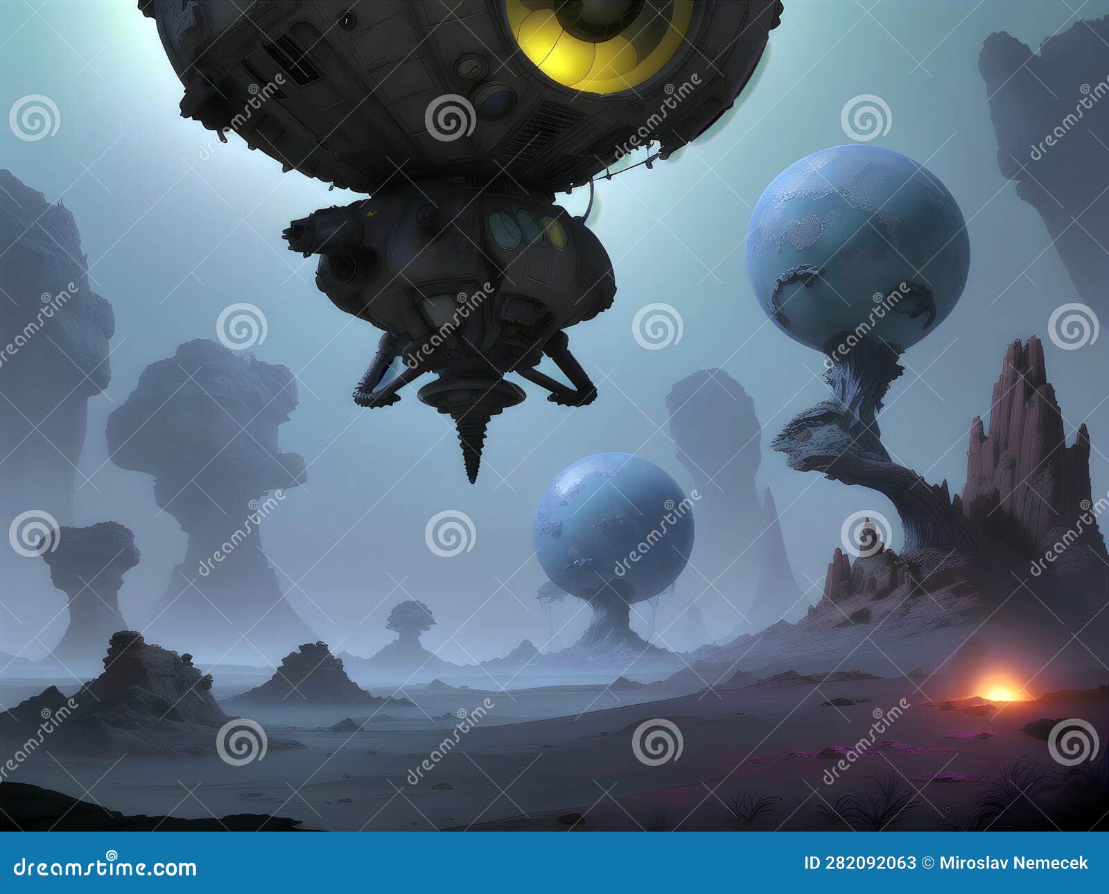 Alien Planet, Generative AI Illustration Stock Illustration ...