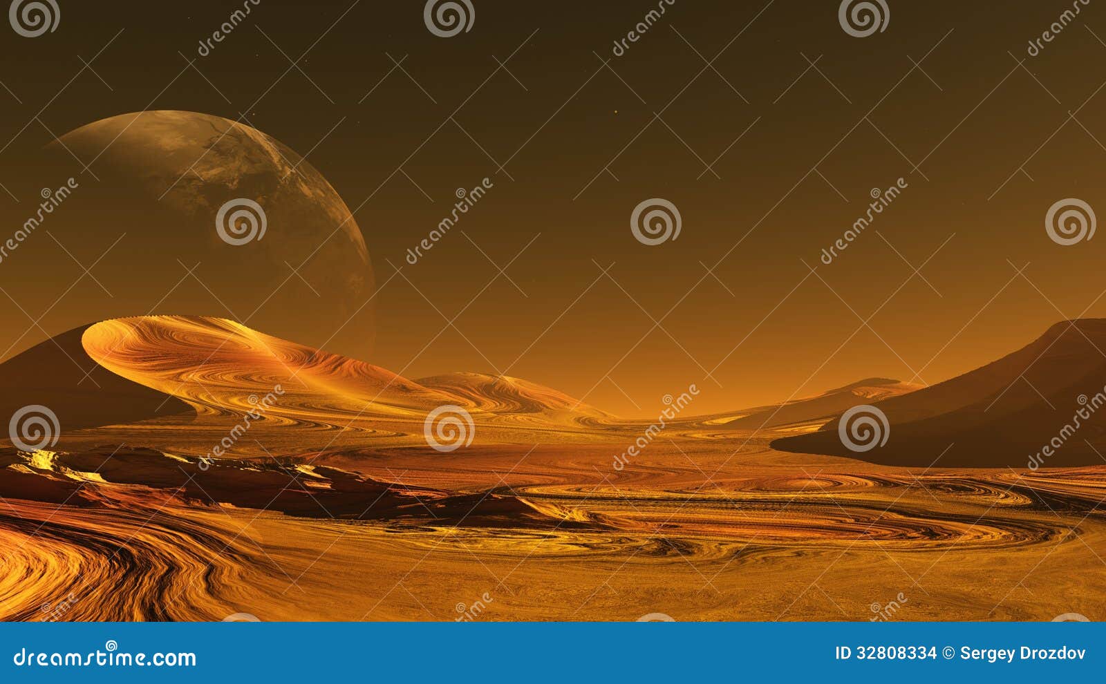 Alien Planet Beautiful Illustration Drawing | CartoonDealer.com #204442252