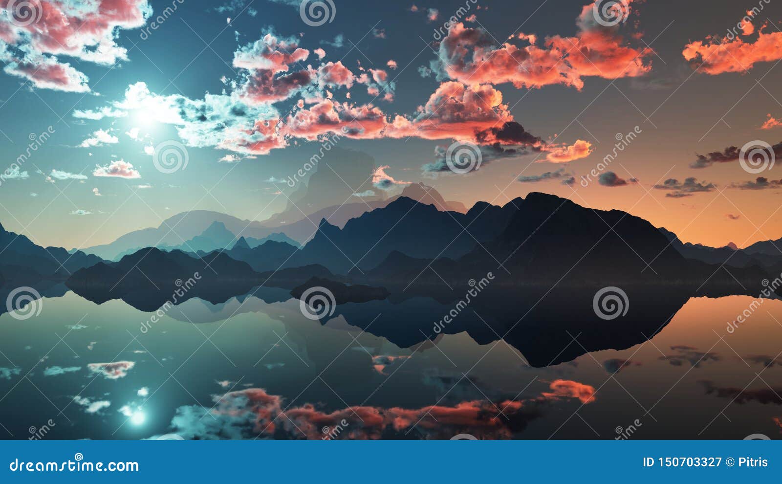 Alien Planet Orbiting Two Suns. Binary Star System Stock Illustration ...