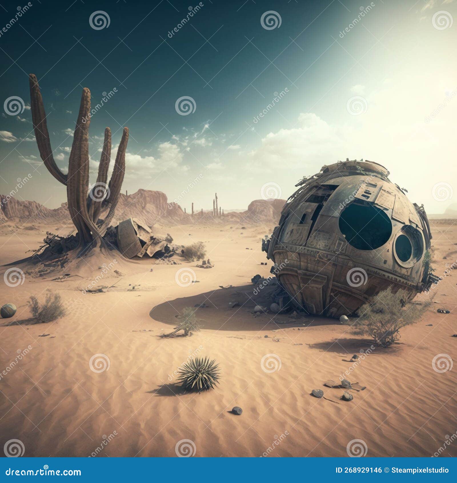 Wasteland Alien Planet stock illustration. Illustration of landscape ...