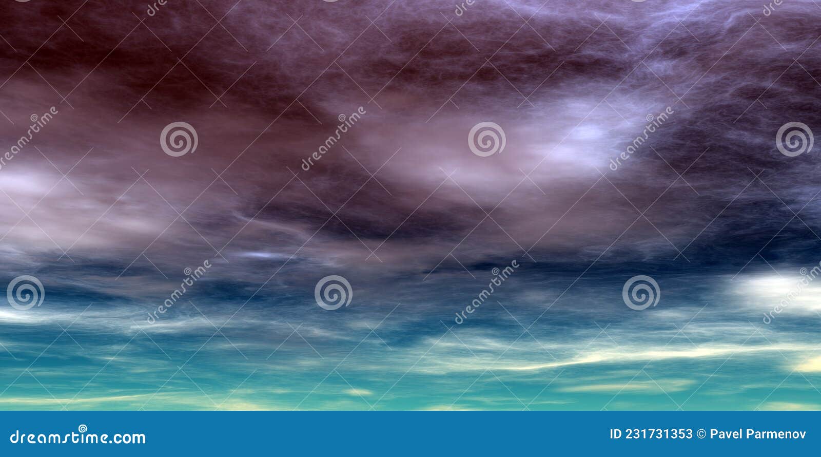 Alien Planet Sky. 3D Rendering Stock Illustration - Illustration of ...