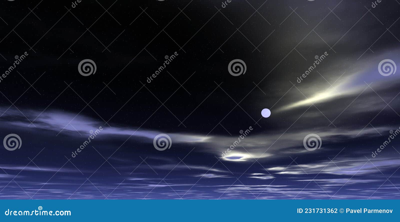 Alien Planet Sky. 3D Rendering Stock Illustration - Illustration of ...